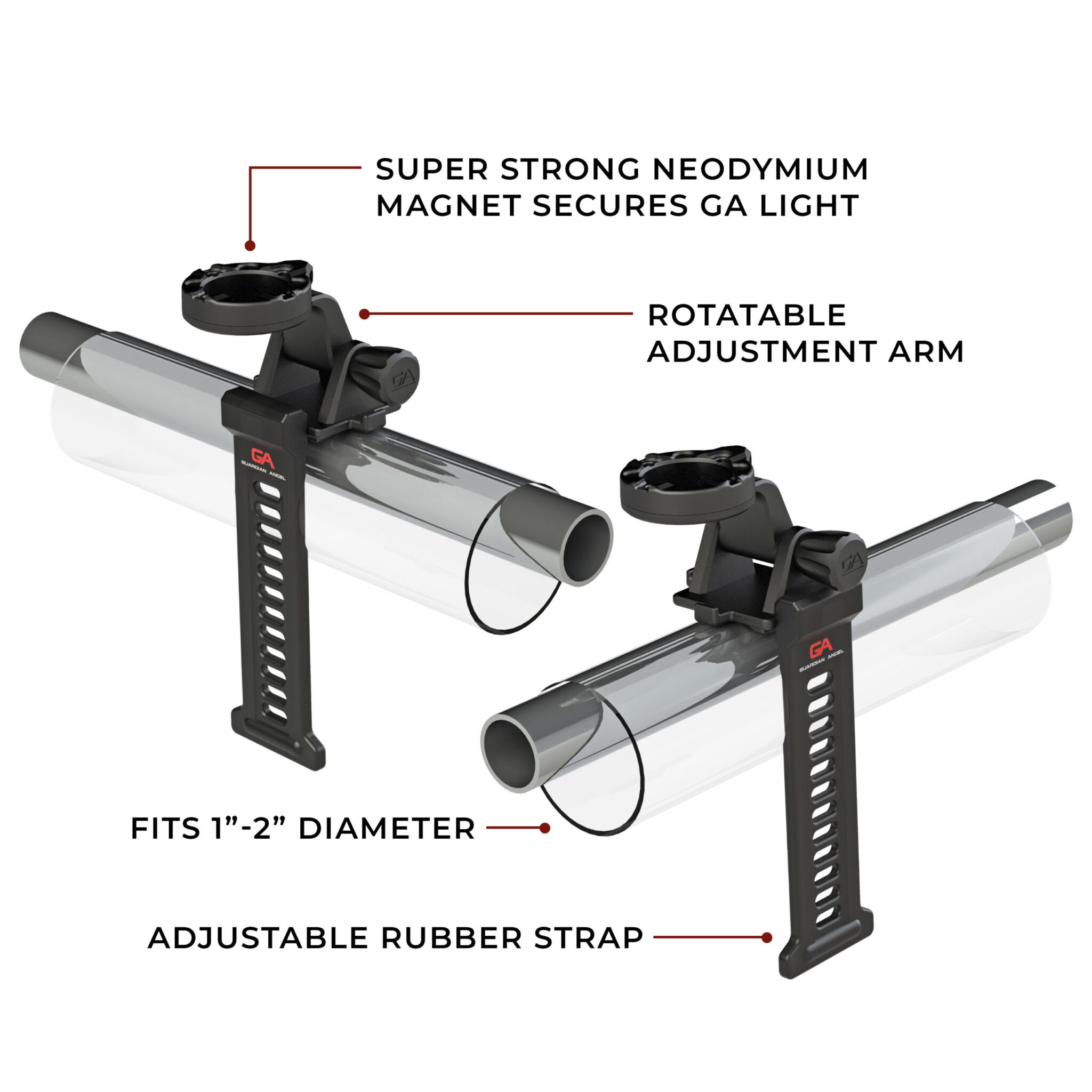 Rotatable Rail Rubber Strap Mount | Guardian Angel Devices